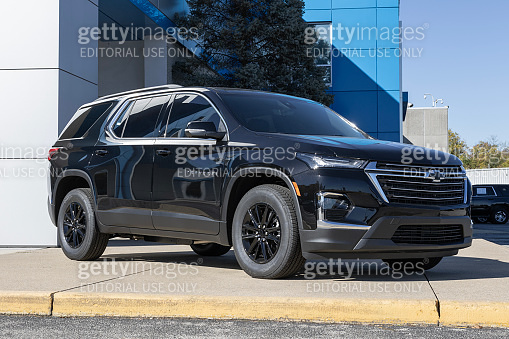 Chevrolet Traverse display at a dealership. Chevy offers the Traverse ...