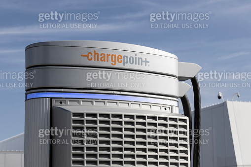 ChargePoint EV Electric Vehicle Charging station. ChargePoint plug-in ...