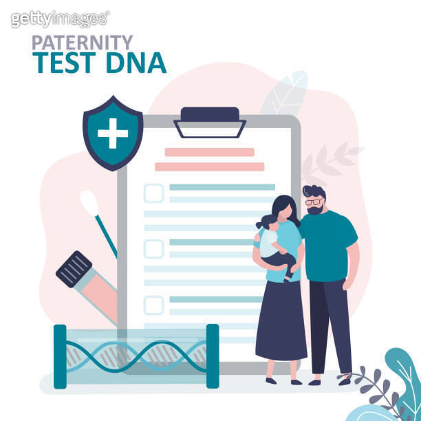 Paternity testing, concept. Genetic laboratory, DNA research, test ...