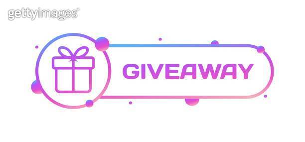 Giveaway sign. Flat, purple, gift icon, giveaway sign. Vector icon 이미지 ...