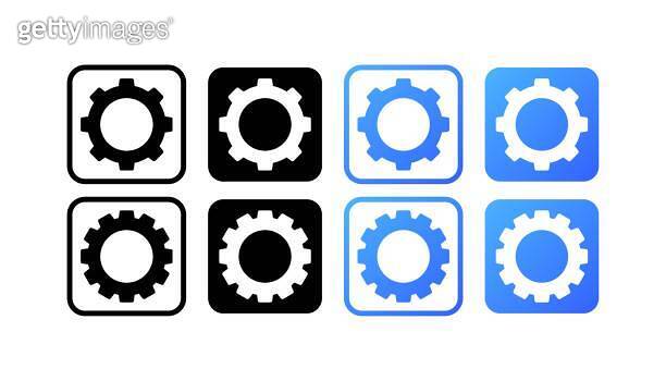 Gear icons. Different styles, black, set of gear icons. Vector icons 이미지 (1770723054) - 게티이미지뱅크