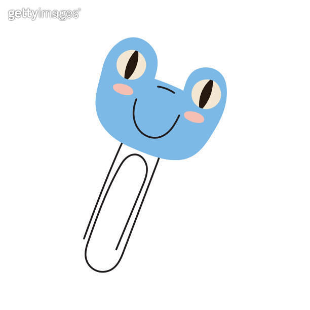 Cute baby blue frog paper clips 이미지 (1726247746) - 게티이미지뱅크