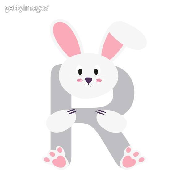 Letter R. Rabbit . Alphabet for children. Vector graphics in flat ...