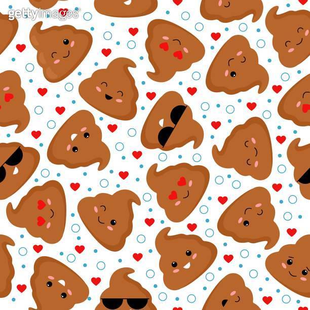 Poop seamless pattern. Vintage poops smile background. Fabric texture ...