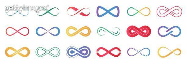 Eternity forever icons, infinity eternal sign. Endless color isolated ...