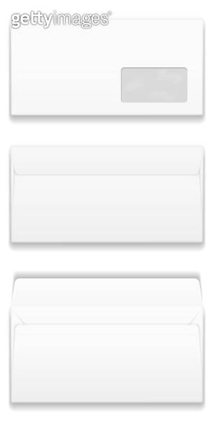 Paper envelope mockup. Front and back side. Blank mail (1611606376 ...