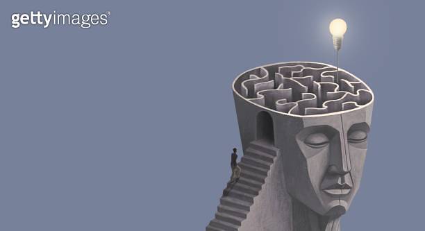 Mental health, Conceptual artwork. Concept art of mild, brain ...