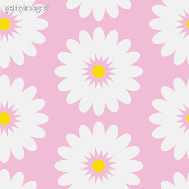 Seamless daisy pattern in simple geometric bold flowers. Floral ...