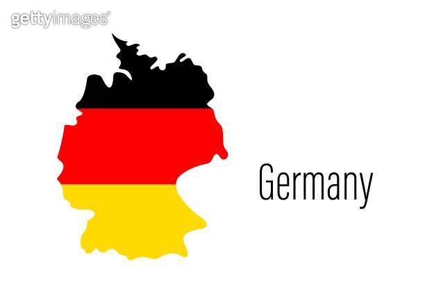 Germany country contour map with flag. Map silhouette of Germany. EU ...