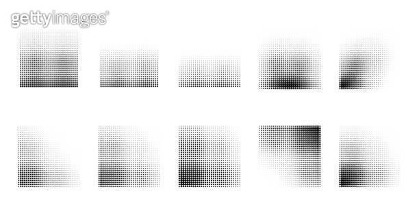 Halftone grain noise gradient squares. Pointillism gradient pattern ...