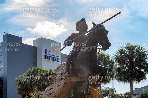 Knight on the horse statue in the University of Central Florida ...