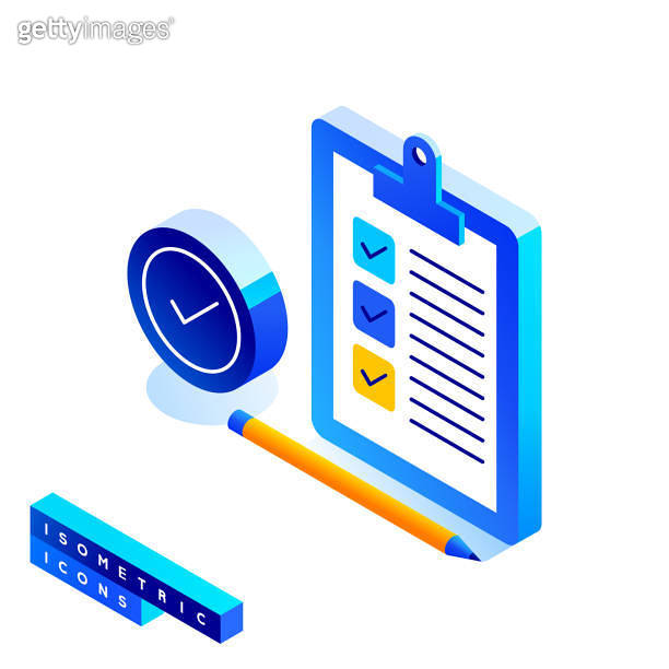 Vector Illustration of Inspection Isometric Icon and Three Dimensional ...