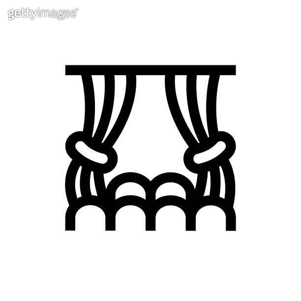 Theatre Stage Line icon, Design, Pixel perfect, Editable stroke. Logo ...