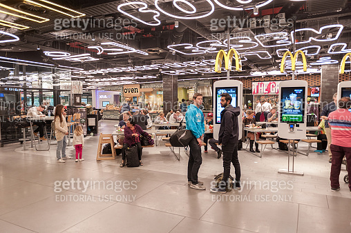 International Amsterdam Airport Schiphol Interior with Passengers ...