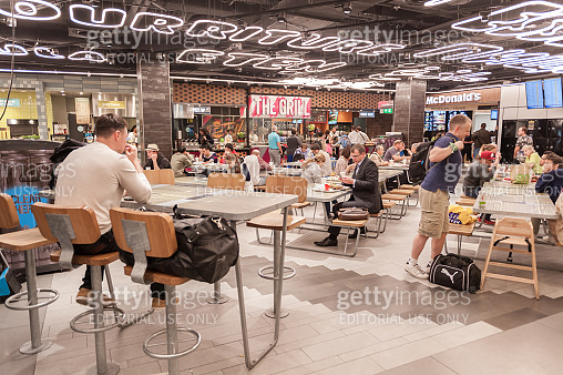 International Amsterdam Airport Schiphol Interior with Passengers ...