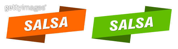 salsa banner. salsa ribbon label sign set 이미지 (1501082671) - 게티이미지뱅크