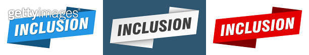 inclusion banner. inclusion ribbon label sign set (1499949994) 일러스트, 무료 ...