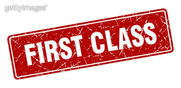 first class stamp. first class vintage red label. Sign (1499745829 ...