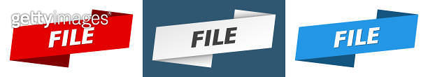 file banner. file ribbon label sign set 이미지 (1499745995) - 게티이미지뱅크