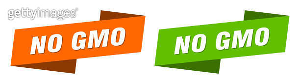 no gmo banner. no gmo ribbon label sign set 이미지 (1500265797) - 게티이미지뱅크