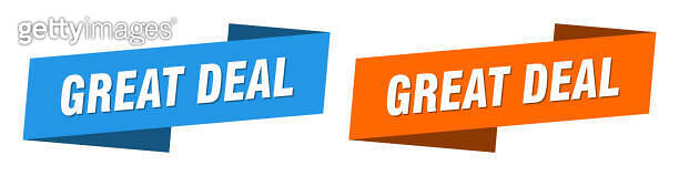 great deal banner. great deal ribbon label sign set 이미지 (1499932694 ...