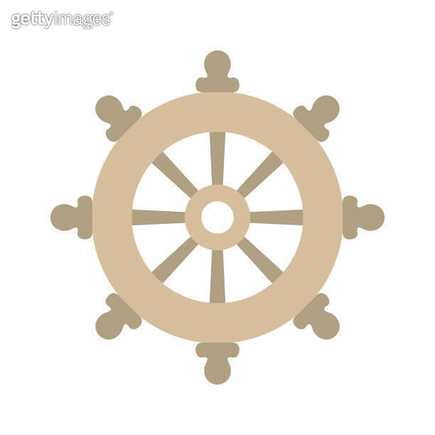 flat vector illustration of navigation ship wheel isolated 이미지 ...