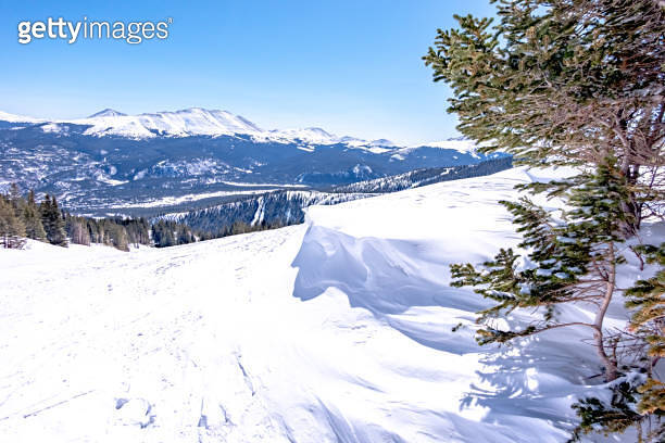 breckenridge colorado ski resort town and ski slope in spring ...