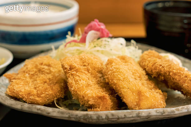 HireKatsu, Japanese deep fried pork fillets served with shredded ...