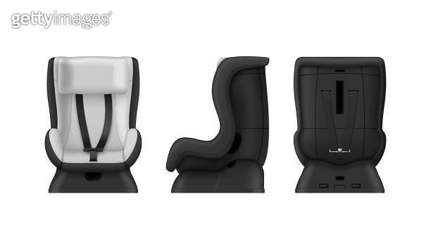 Baby car seat kids transportation safety chair front side back view set ...