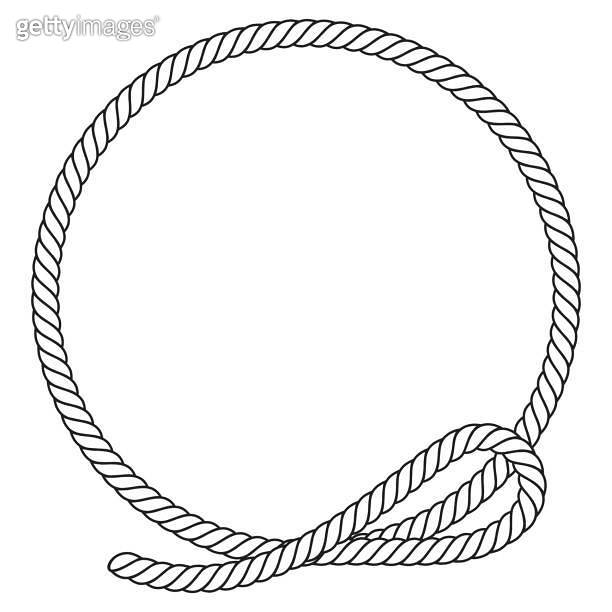 Rope circle border twisted round pattern decoration with nautical knot ...