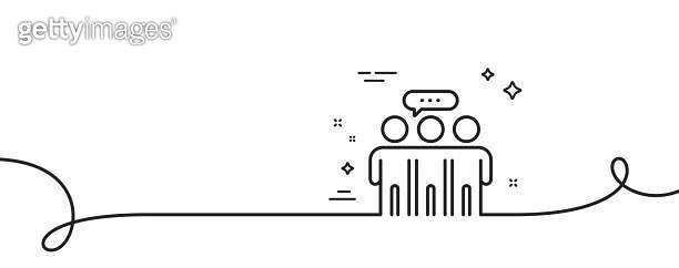 Employees group line icon. Collaboration sign. Development partners ...