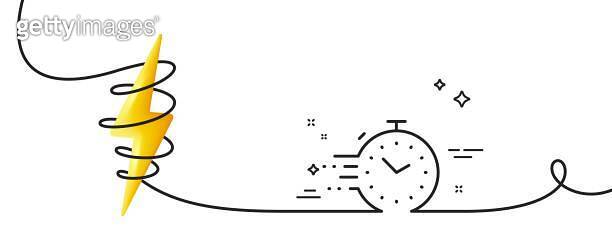 Timer line icon. Time management sign. Stopwatch. Continuous line with ...