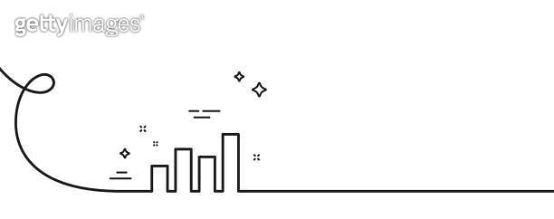 Histogram chart line icon. Financial graph. Continuous line with curl. Vector 이미지 (1601903045 ...