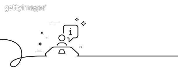 Interview line icon. Job information sign. Continuous line with curl. Vector 이미지 (1504233834 ...