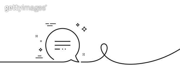 Text message line icon. Chat comment sign. Speech bubble. Continuous line with curl. Vector 이미지 ...