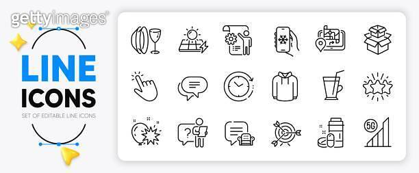 Medical drugs, Cursor and Lounge place line icons. For web app. Vector ...