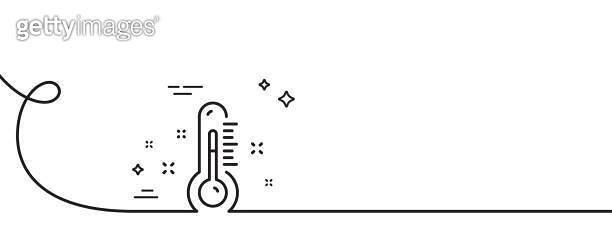 Thermometer line icon. Temperature diagnostic sign. Continuous line ...