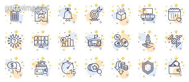 Outline set of Augmented reality, Hold heart and Deflation line icons ...