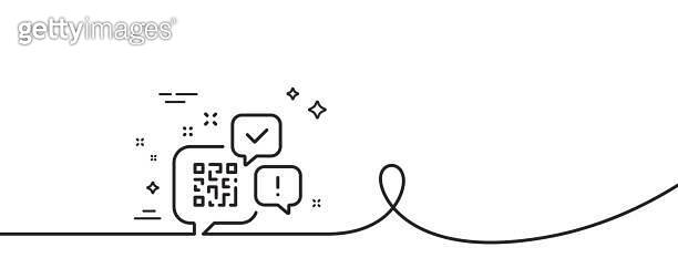Qr code line icon. Scan barcode sign. Continuous line with curl. Vector ...