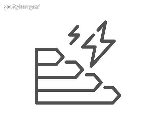 Consumption growth line icon. Electric power up trend sign. Vector 이미지 ...