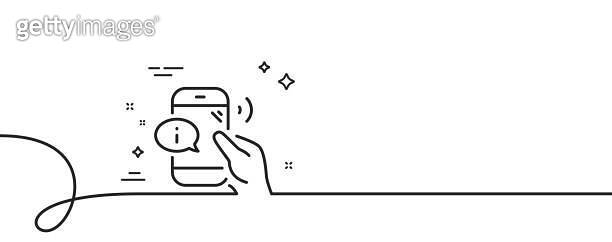 Call center service line icon. Phone support sign. Continuous line with ... Call center service line icon. Phone support sign. Continuous line with ...