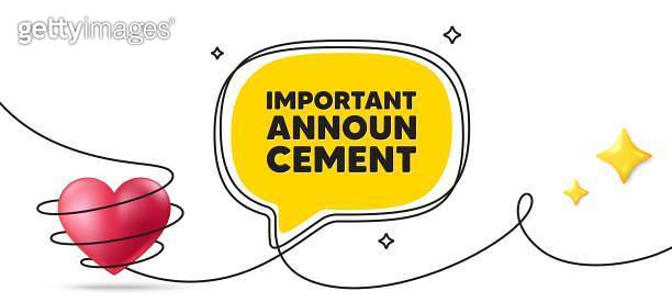 Important announcement symbol. Special offer sign. Continuous line art ...