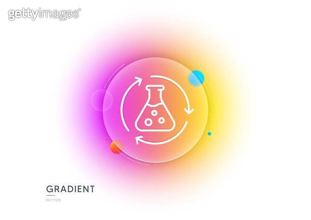 Chemistry experiment line icon. Laboratory flask sign. Analysis ...