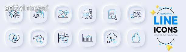 Court jury, Web3 and Euler diagram line icons for web app. Pictogram ...