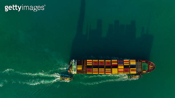 cargo container ship carrying in sea import export goods and ...