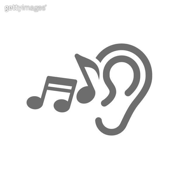 Human ear and music notes vector icon (1801580968) 일러스트, 무료 일러스트, 아이콘 ...