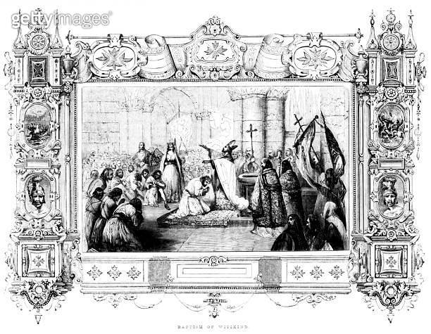 Baptism of Wittekind, Saxon Chief, 785 AD, European Medieval History ...