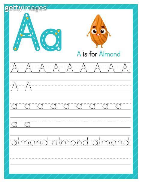Trace letter A uppercase and lowercase. Alphabet tracing practice ...