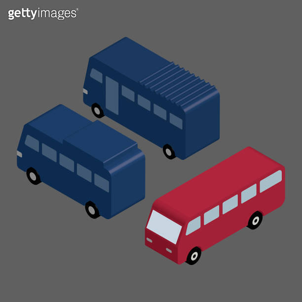 Isometric commercial van. Vector 3d vehicles collection. Illustration ...