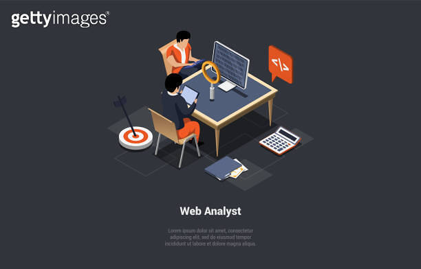 Concept Of Testing Data Analysis And Debugging Web Analyst Character Marketer Analyzing Data